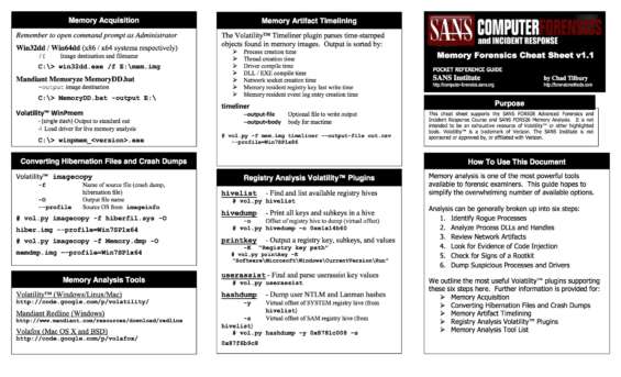 Memory Forensics Cheat Sheet by SANS Digital Forensics and Incident ... Memory Forensics Cheat Sheet by SANS Digital Forensics and Incident ...