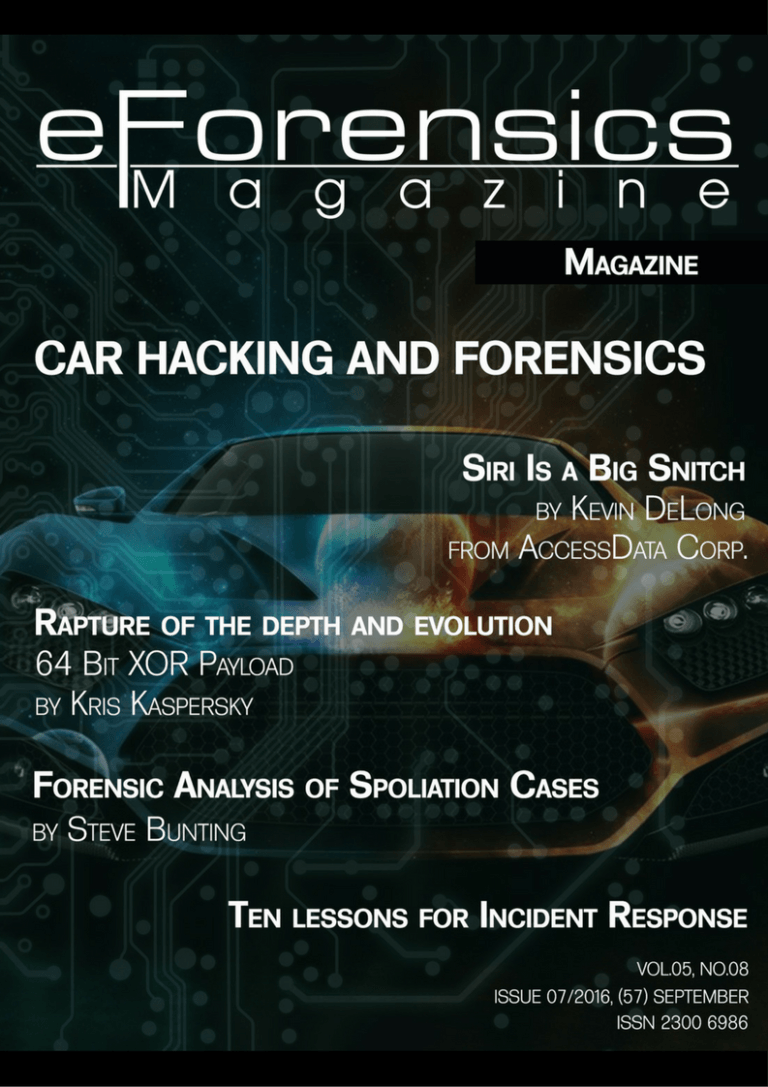Car Hacking and Forensics - eForensics